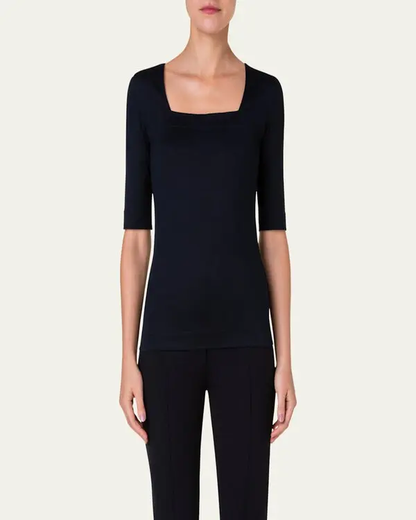 Akris Square-neck Top - Black
