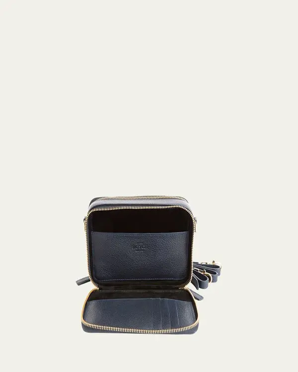 ROYCE NEW YORK Monogrammed Leather Camera Bag - Black