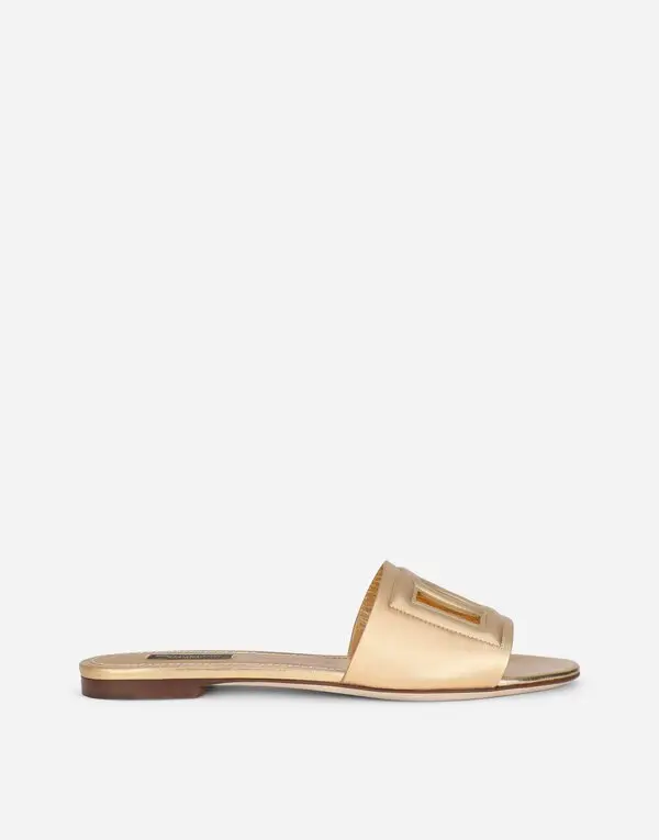 Dolce & Gabbana Nappa Mordore Sliders With Dg Logo