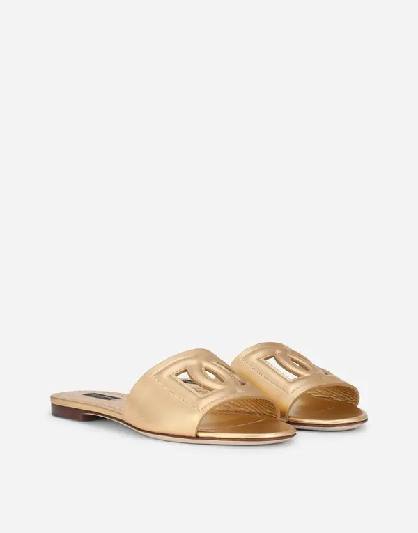 Dolce & Gabbana Nappa Mordore Sliders With Dg Logo