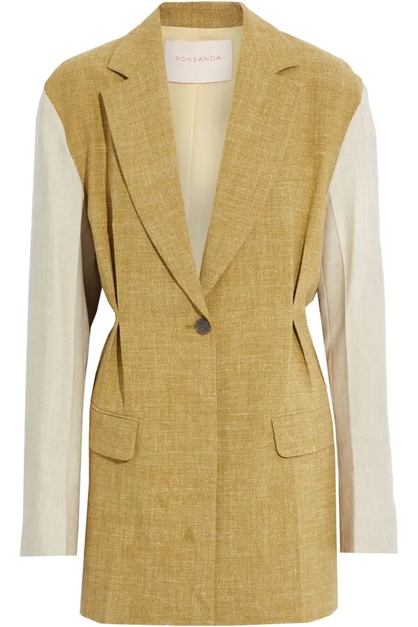 ROKSANDA Leonie Oversized Two-tone Blazer - Sand