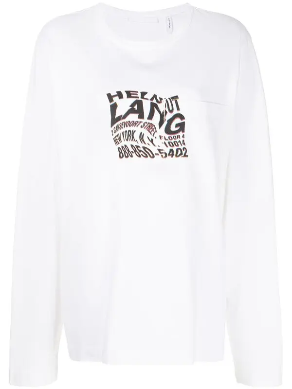 Helmut Lang Warp Long-Sleeve T-Shirt - White | Editorialist
