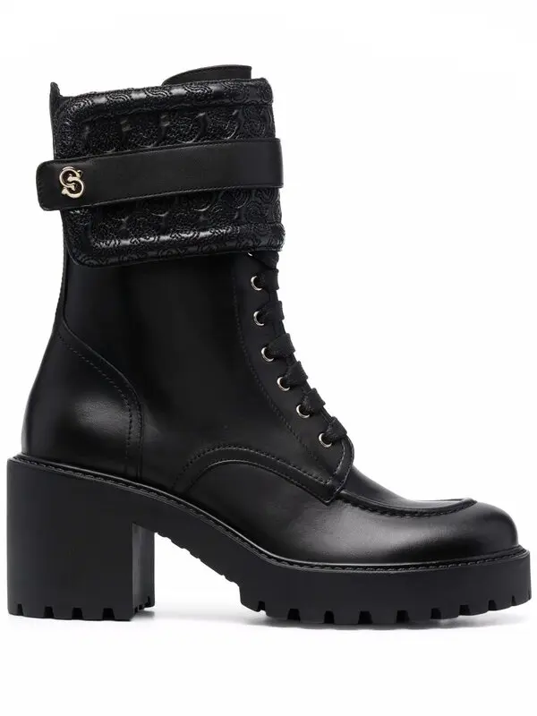 FERRAGAMO Shiraz Leather Combat Boots