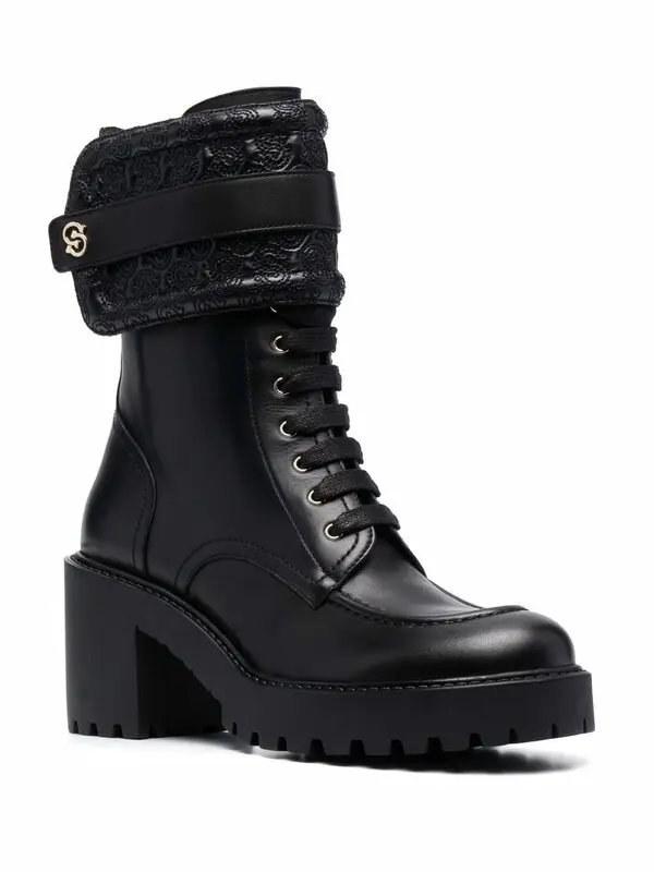 FERRAGAMO Shiraz Leather Combat Boots