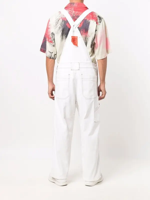 DIESEL® Contrast-stitch Dungarees - White