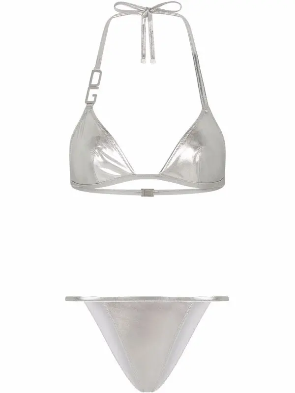 Dolce & Gabbana Dg-logo Triangle Bikini - Silver