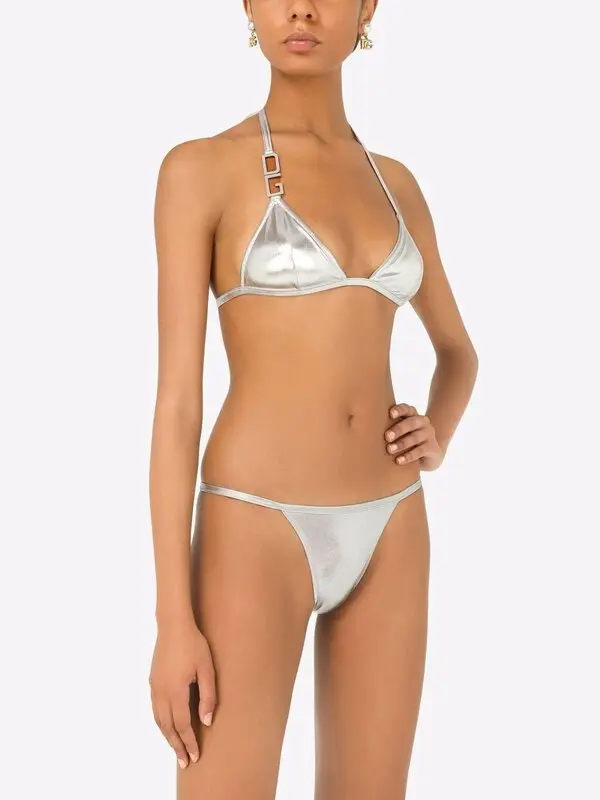 Dolce & Gabbana Dg-logo Triangle Bikini - Silver