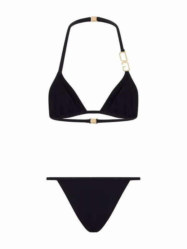 Dolce & Gabbana Dg-logo Triangle Bikini - Black