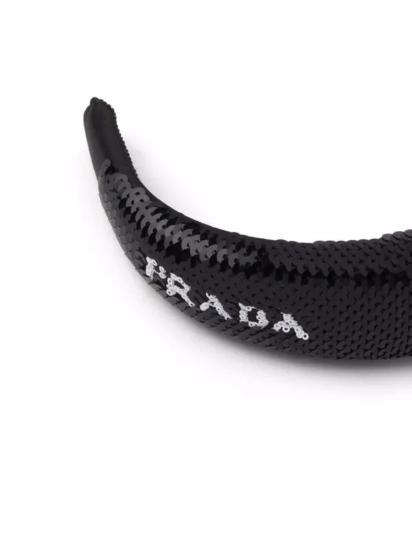 Prada Sequin-embellished Logo-detail Headband