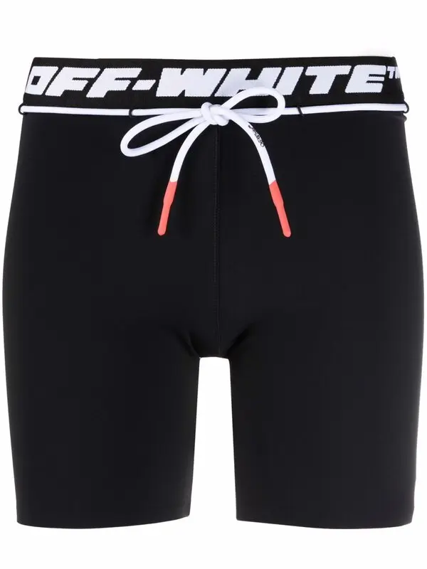 Off-White Logo Waistband Running Shorts - Black