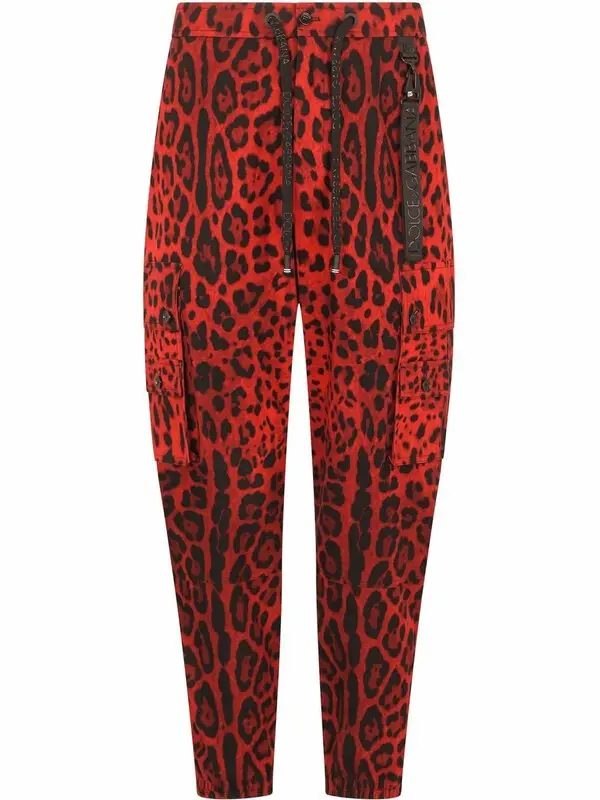 Dolce & Gabbana Leopard-print Track Pants - Red