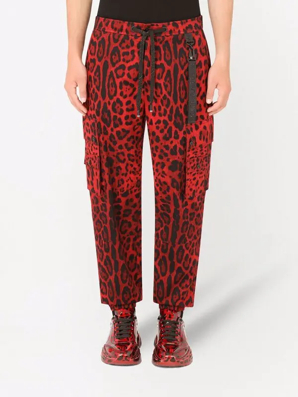 Dolce & Gabbana Leopard-print Track Pants - Red