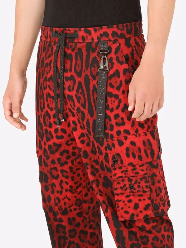 Dolce & Gabbana Leopard-print Track Pants - Red