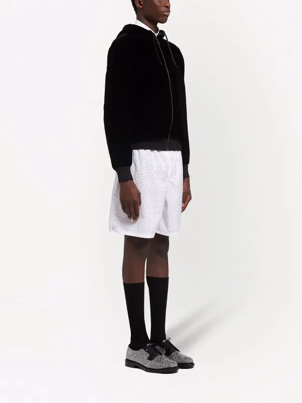 Prada Velvet Hooded Zip-front Bomber Jacket