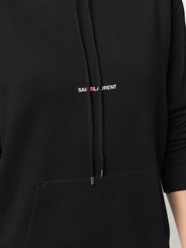 Saint Laurent Logo-print Hoodie - Black