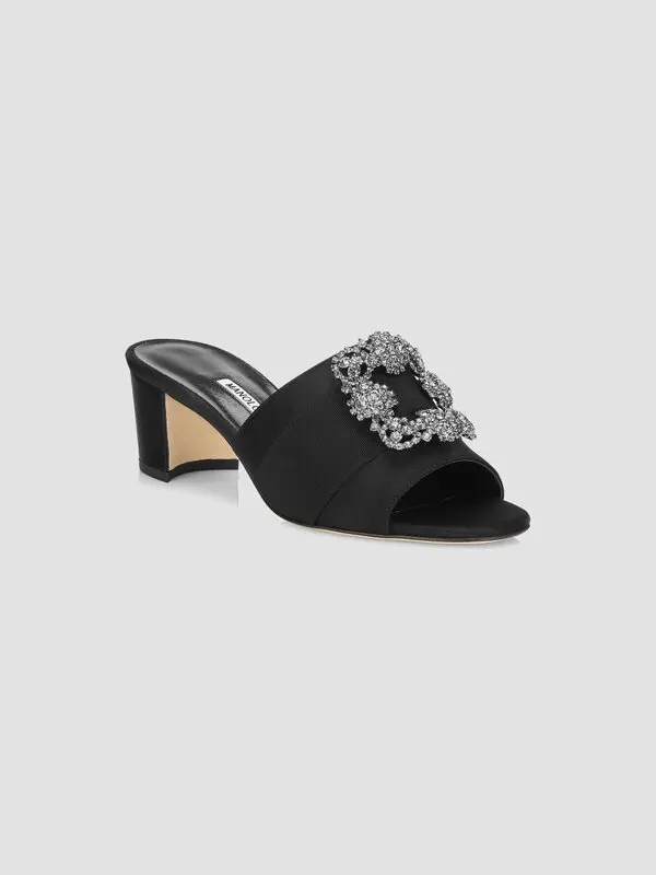 Manolo Blahnik Martanew 50mm Embellished Satin Mules