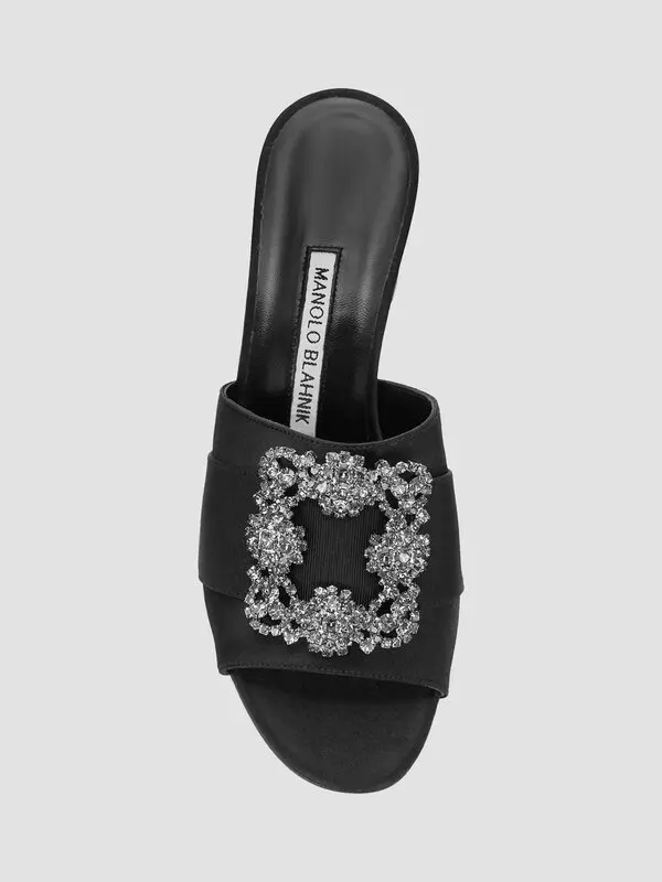 Manolo Blahnik Martanew 50mm Embellished Satin Mules