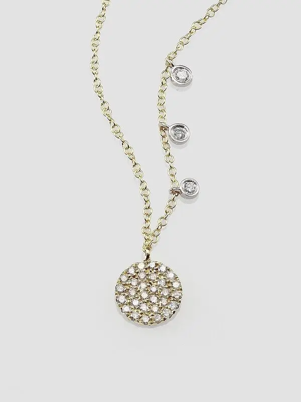 Meira T Diamond & 14k Yellow Disc Necklace