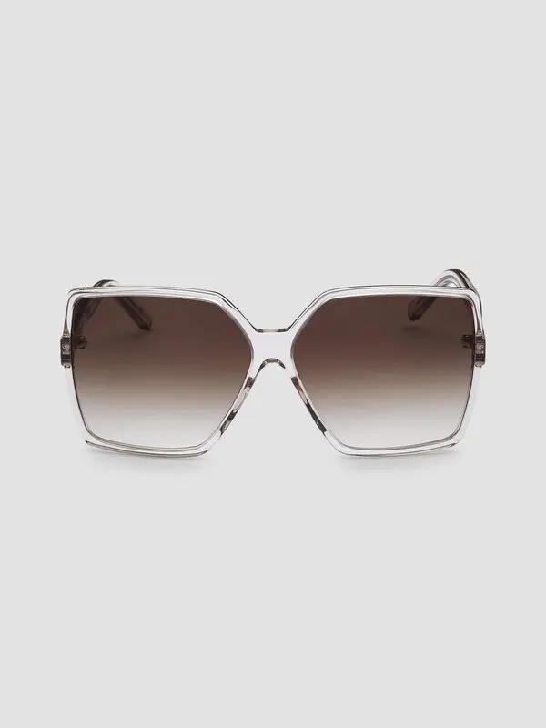 Saint Laurent New Wave Betty 63mm Oversized Square Sunglasses - Nude