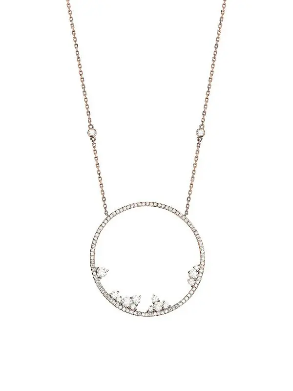 DJULA Fairytale 18k Rose Gold & Diamond Circle Pendant Necklace - Pink Gold