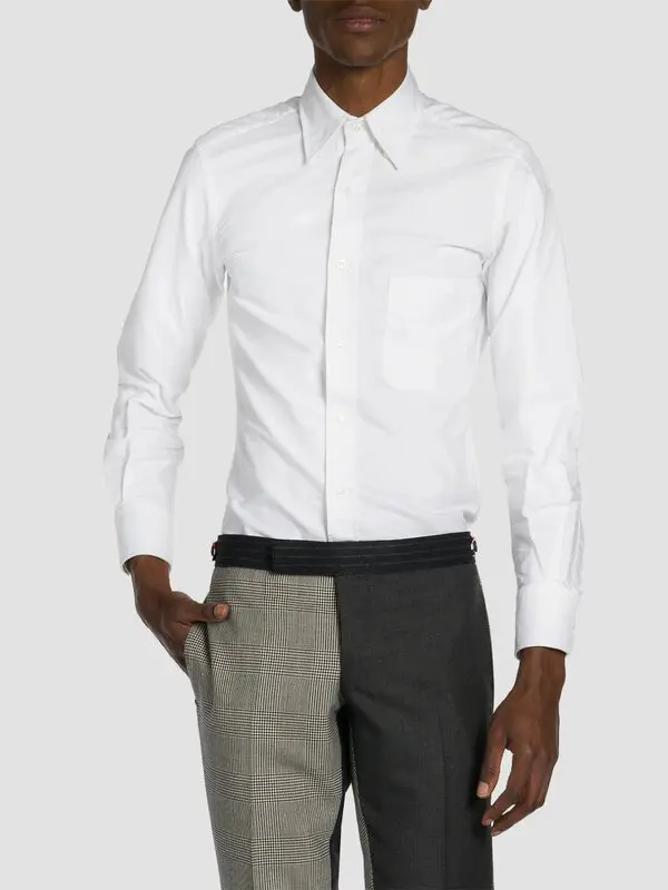 Thom Browne Classic Button-down Long-sleeve Dress Shirt - White
