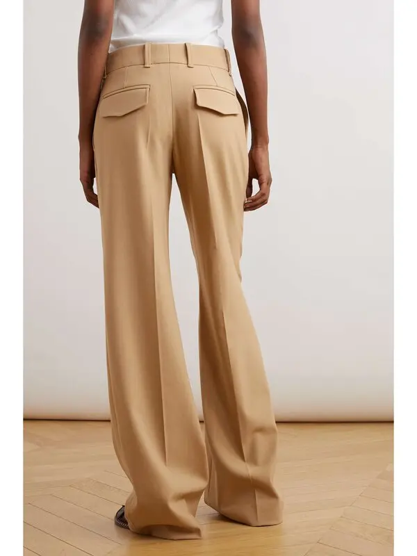 Chloé Wool-blend Wide-leg Pants - Beige