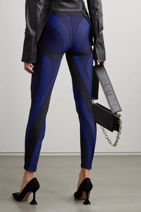 MUGLER Spiral Paneled Stretch Leggings
