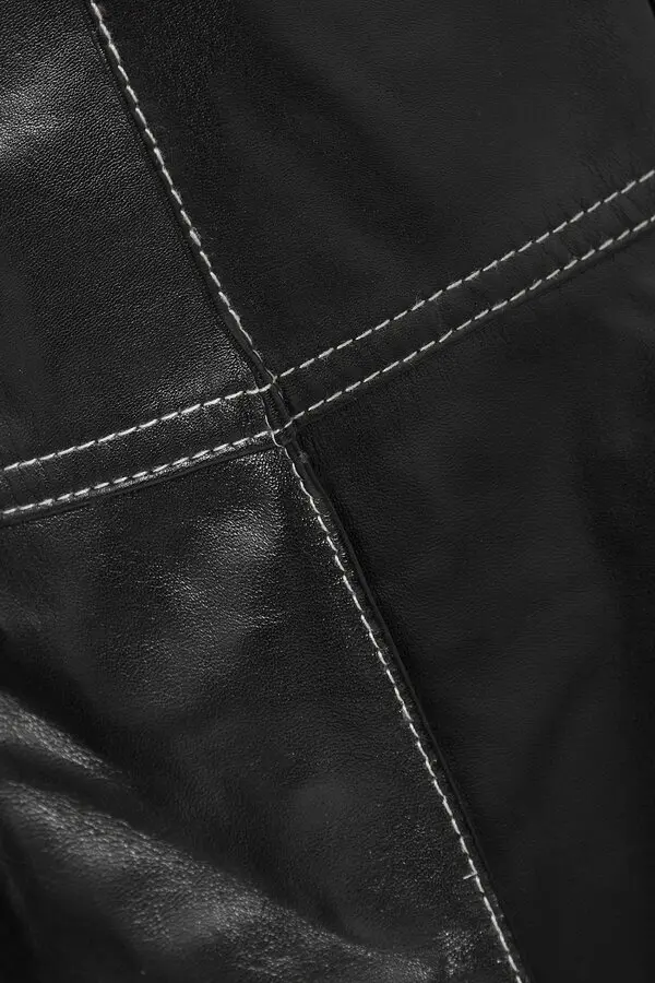 GANNI Leather Flared Pants