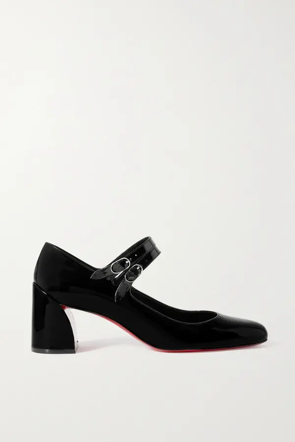 CHRISTIAN LOUBOUTIN Miss Jane 55 Patent-leather Pumps - Black