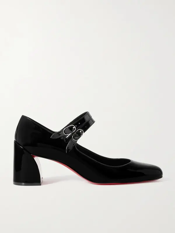 CHRISTIAN LOUBOUTIN Miss Jane 55 Patent-leather Pumps - Black