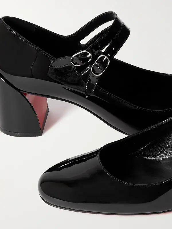 CHRISTIAN LOUBOUTIN Miss Jane 55 Patent-leather Pumps - Black