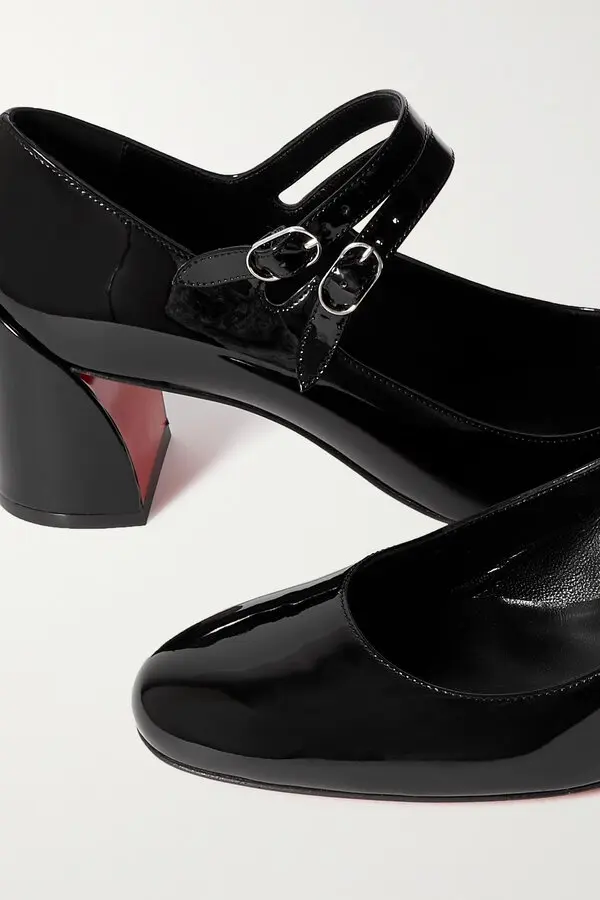 CHRISTIAN LOUBOUTIN Miss Jane 55 Patent-leather Pumps - Black
