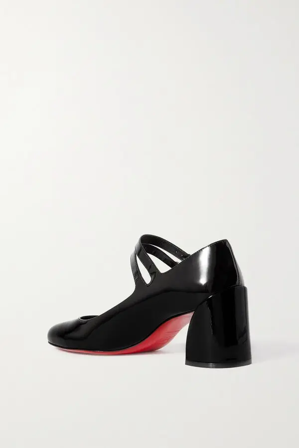 CHRISTIAN LOUBOUTIN Miss Jane 55 Patent-leather Pumps - Black