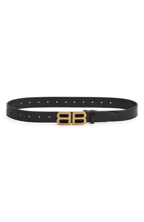 Balenciaga Hourglass Leather Belt - Black