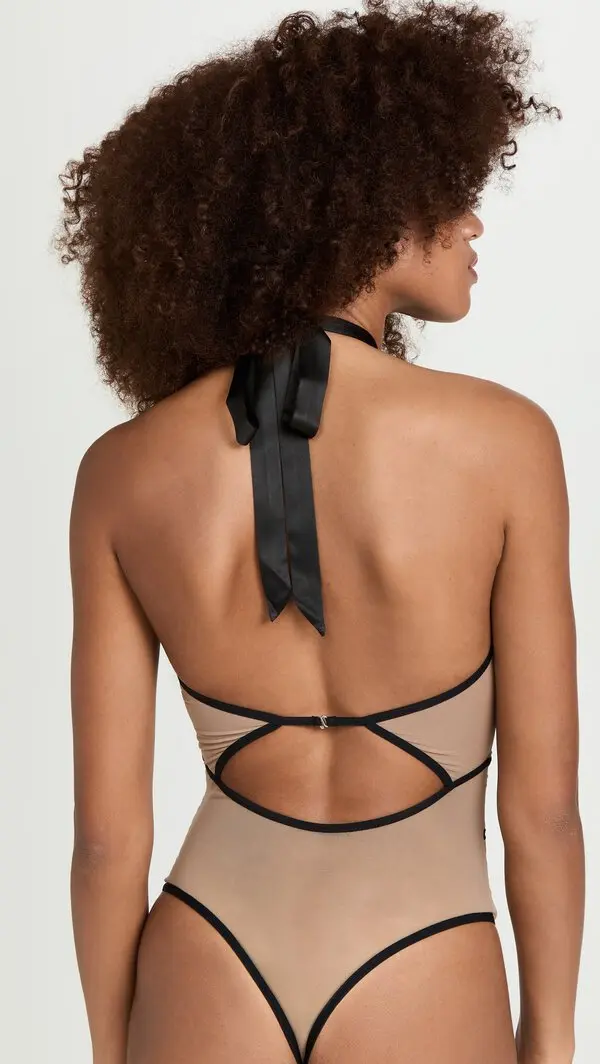 THISTLE AND SPIRE Medusa Thong Bodysuit - Black