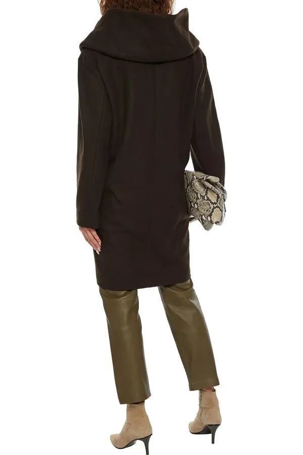 Dkny Brushed Wool-blend Felt Coat