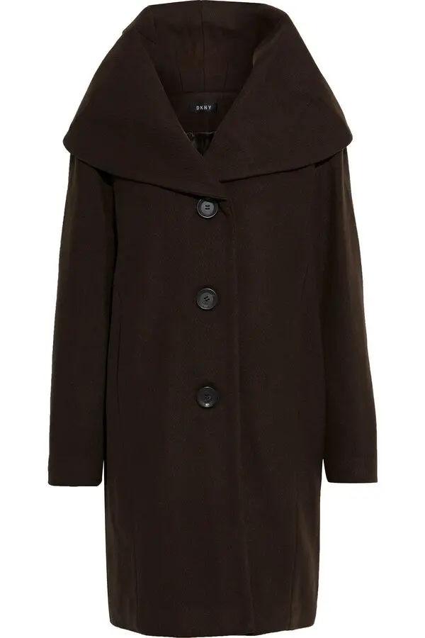 Dkny Brushed Wool-blend Felt Coat