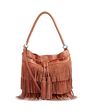 Ted Baker London Pinotta Leather Fringe Bucket Bag