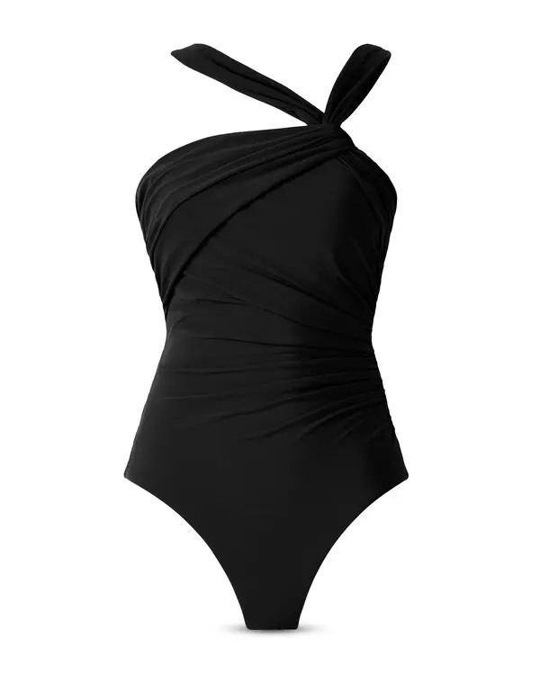 Miraclesuit Rock Solid Europa Asymmetric One Piece Swimsuit - Black