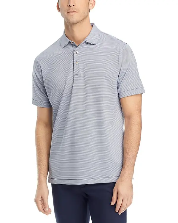Peter Millar Crown Sport Jubilee Classic Fit Short Sleeve Performance Jersey Polo Shirt - Iron
