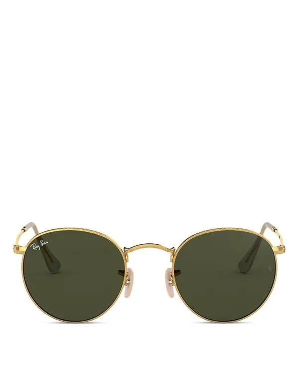 Ray-ban Icons Round Sunglasses - Gold/green Solid