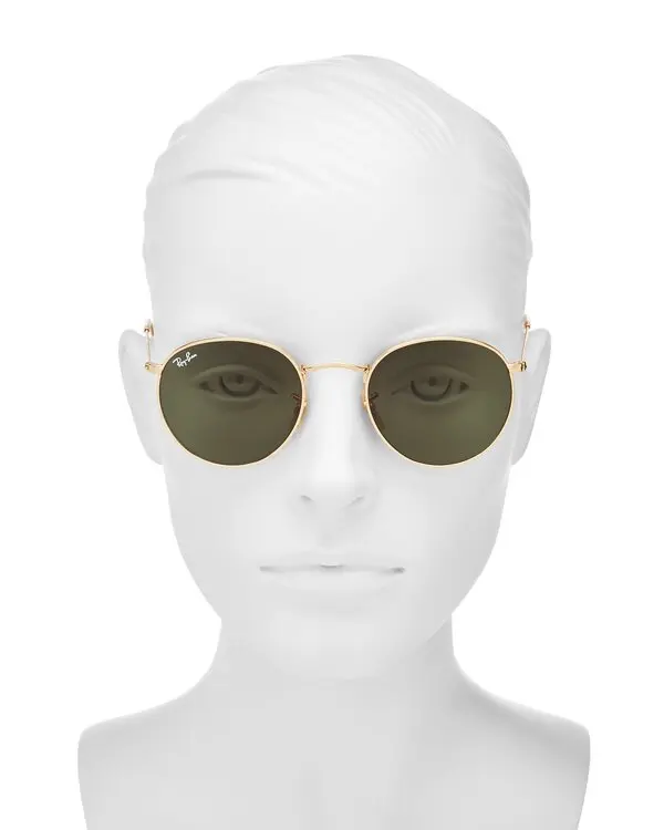 Ray-ban Icons Round Sunglasses - Gold/green Solid