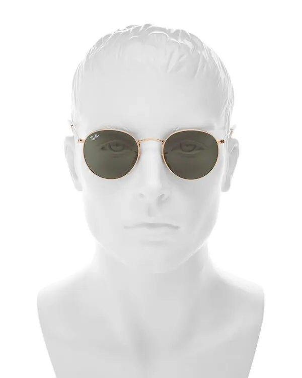 Ray-ban Icons Round Sunglasses - Gold/green Solid