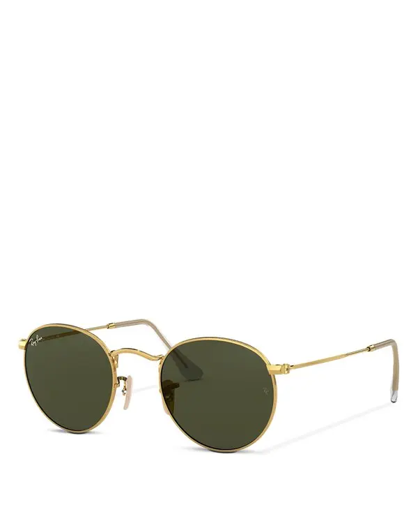Ray-ban Icons Round Sunglasses - Gold/green Solid