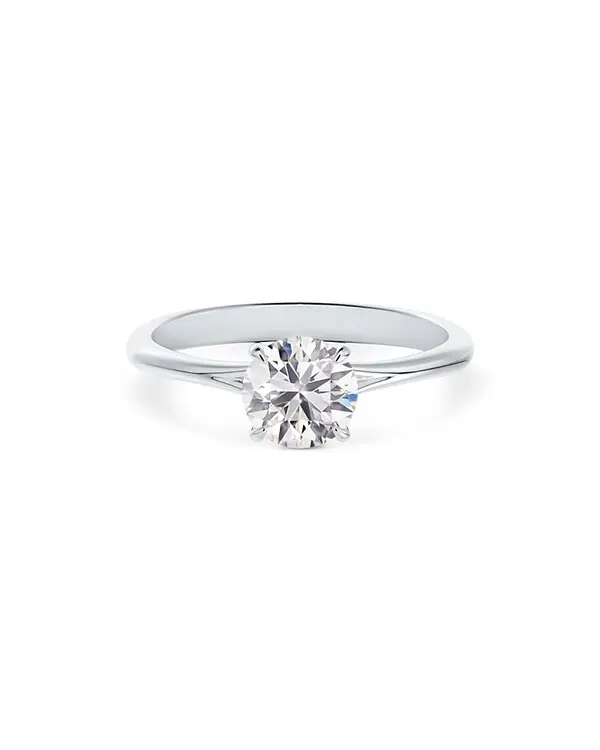 DE BEERS FOREVERMARK Icon Setting Round Diamond Engagement Ring - Platinum