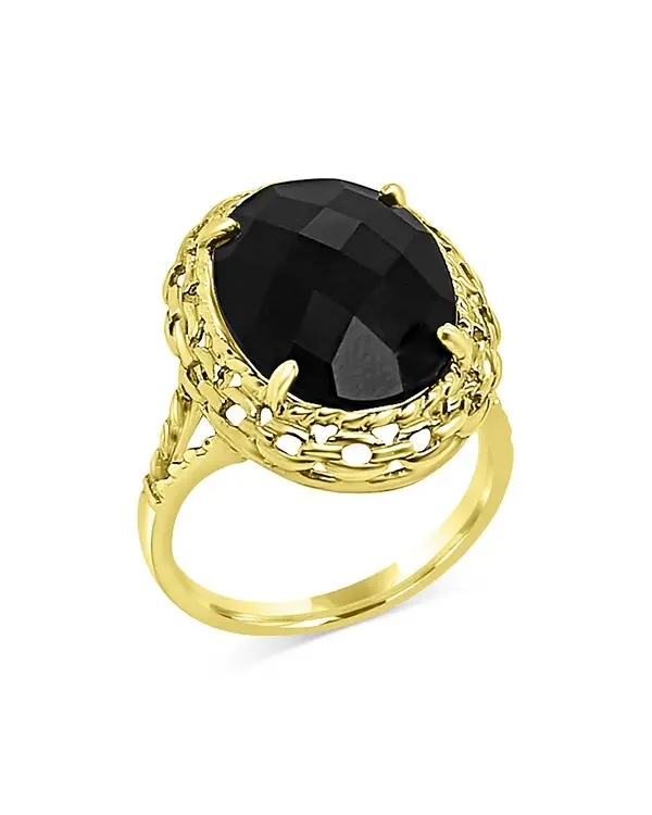 Bloomingdale'S Onyx Ring In 14k Yellow Gold - Black/gold