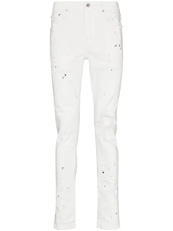 PURPLE BRAND Paint Splatter Skinny Jeans