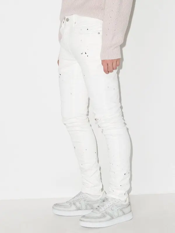 PURPLE BRAND Paint Splatter Skinny Jeans
