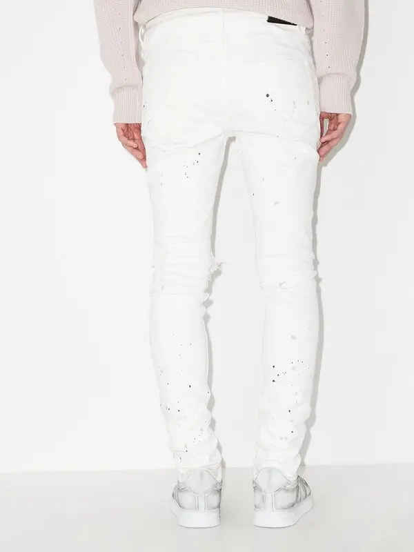 PURPLE BRAND Paint Splatter Skinny Jeans