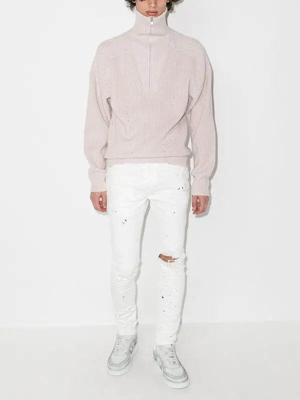 PURPLE BRAND Paint Splatter Skinny Jeans